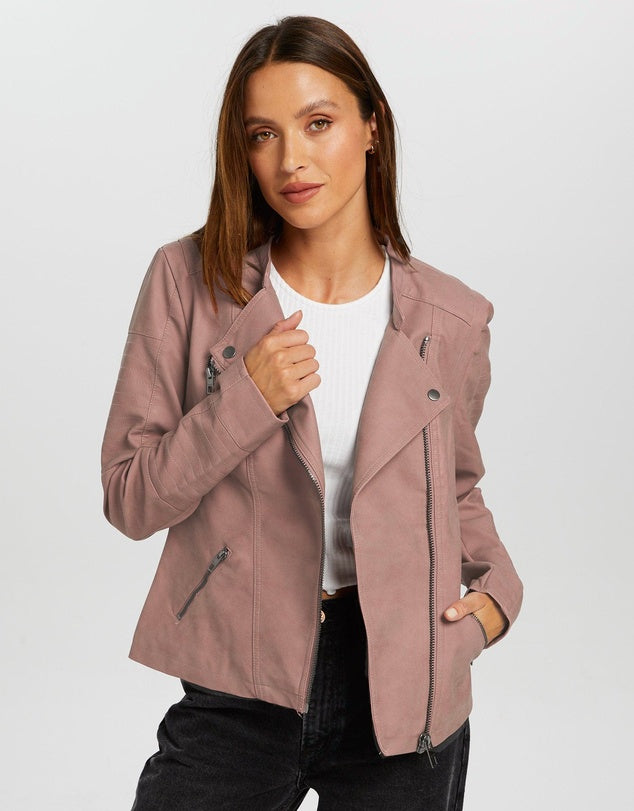 ONLY / Ava Faux Leather Biker Jacket – Thrive Boutique Store